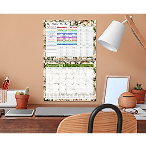 2024 Monthly Desktop/Wall Calendar/Planner - Habit Tracker - Daily, Weekly & Monthly Goal Motivational Habit Tracking Journal Inspirational - (Edition #023)