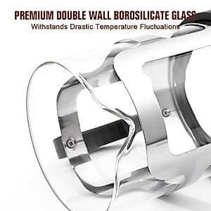 COPOTEA French Press Coffee Maker 34 Oz/1 Liter, Portable Glass Stainless Steel Coffee Press, Cold Brew Coffee Pot, Travel Coffee Presses Dishwasher Safe