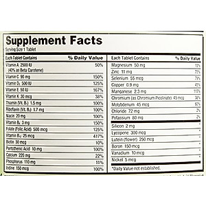 Kirkland Signature Adults, 50 plus Mature Multi Vitamins & Minerals, 400-Count Tablets