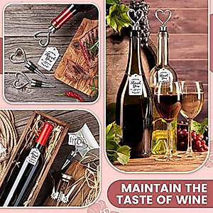 50 Pcs Wine Stoppers Heart Shaped Wedding Favors for Guests Silver Love Heart Bottle Stopper for Champagne Beer with Thank You Labels Candy Gift Box