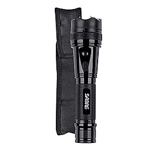 SABRE 2-in-1 Stun Gun with Flashlight and Belt Holster, Emits .76 Powerful Pain-Inducing Microcoulombs (µC) Charge, 130 Lumen Flashlight, Safety Switch, Rechargeable