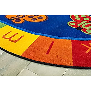 Carpets for Kids 3503 KIDSoft 123 ABC Butterfly Fun Rug 3ft 10ft x 5ft 5ft Oval Blue