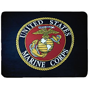 Trade Winds USMC Marine Corps Black 50x60 Polar Fleece Blanket Throw Officially Licensed