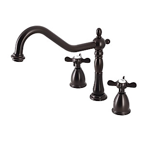 Kingston Brass KB1795BEXLS Essex Widespread Kitchen Faucet, 8-1/4 inch in Spout Reach, Oil Rubbed Bronze