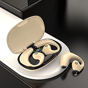 Kadlawus True Wireless Bone-Conduction Bluetooth Headset - No in Ear Ear LED Earbuds HiFi Audio Quality Dual HD Call Bones Conduction Earphone 480H Long Endurance Sports Headset