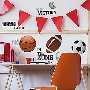RoomMates RMK1705SCS All Star Sports Saying Peel and Stick Wall Decals 10 inch x 18 inch