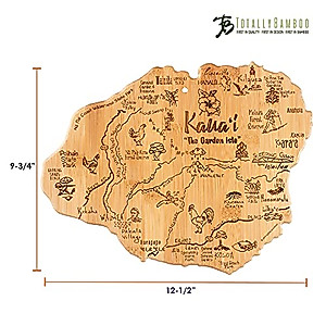 Totally Bamboo Destination Kauai Serving and Cutting Board, Includes Hang Tie for Wall Display