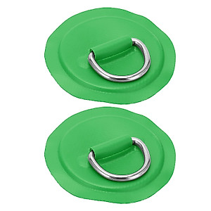 Kayak D Ring Patch, PVC D Ring Pad Patch Inflatable Boat Raft Dinghy Canoe Surfboard Kayak Tie Down Fitting(Green) Rowing