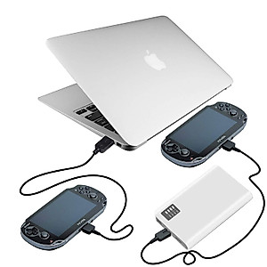 BATSOEASY 3.9ft USB Charger Cable Compatible with PS Vita, Charging Cable Data Cord Compatible with PlayStation Vita 1000 PSV with 6pcs Thumb Grip Caps (Only Compatible with PS Vita 1000 Models)