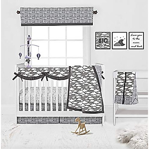 Bacati Clouds in The City Storage Box Small, White/Grey