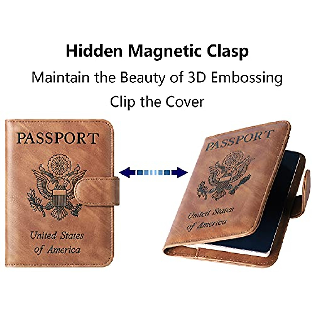 Passport Holder Cover Wallet Travel Essentials Leather Rfid Blocking Case Vacation Luggage Must Haves Travel Accessories for Men Women (2#Brown)