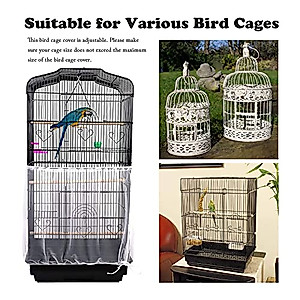 ZOCONE Bird Seed Guards & Catchers 8"×80" Stretchy Adjustable Drawstring Bird Cage Mesh Net Cover Cage Skirt