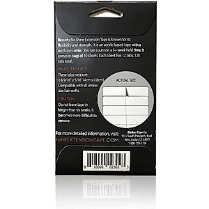 Beautify No Shine Hair Extension Tape Tabs - Double Sided Replacement Tape for Hair Extensions, 120 Tabs per Pack - Shine-Free Hold