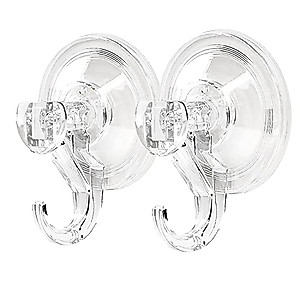 Ayssny Suction Cup Hooks, Reusable Wreath Hanger, Large Heavy Duty Suction Cup Hooks Wall Hooks Kitchen Bathroom Window Shower Hooks for Hanging Towel Robe Loofah and Christmas Decorations (2 Pack)