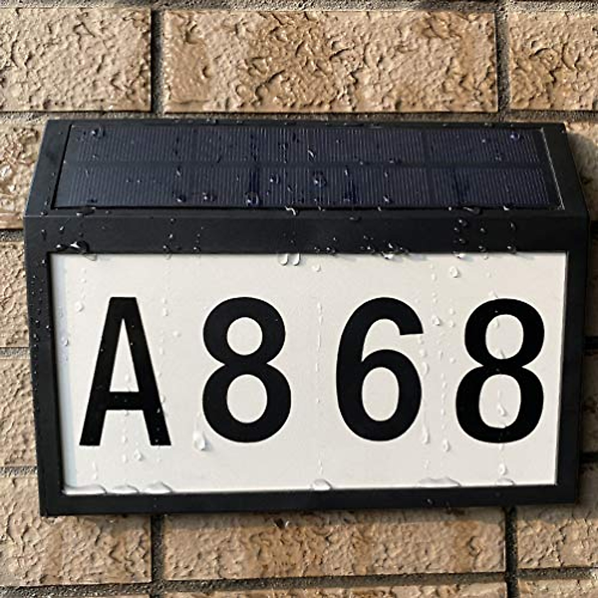 OSALADI Solar Lights Outdoor Metal Sign House Numbers Solar Powered Address Sign Set Lighted Address Sign Lamp for Home Street Garden Doorplate Black Outdoor Sign Outside Solar Lights