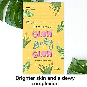 FACETORY Glow Baby Glow Niacinamide and Cica Brightening Sheet Mask - Brightening, Calming, and Moisturizing (Pack of 5)