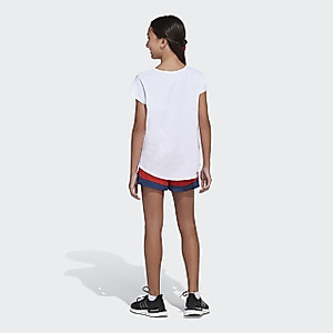 adidas Girls' Colorblock Woven Shorts, Vivid Red, Medium