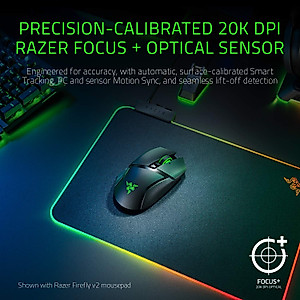 Razer Basilisk Ultimate HyperSpeed Wireless Gaming Mouse w/ Charging Dock: Fastest Gaming Mouse Switch - 20K DPI Optical Sensor - Chroma RGB - 11 Programmable Buttons - 100 Hr Battery - Classic Black