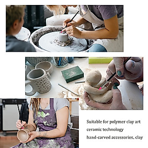 Sdanart Professional Silicone Rubber Tip Paint Pens Brushes，5pcs Silicone Paint Brush，Silicon Color Shapers Brushes，Rubber Paint Brush，Silicone Artist Brushes，Flexible Clay Sculpture Tools （Size 8）