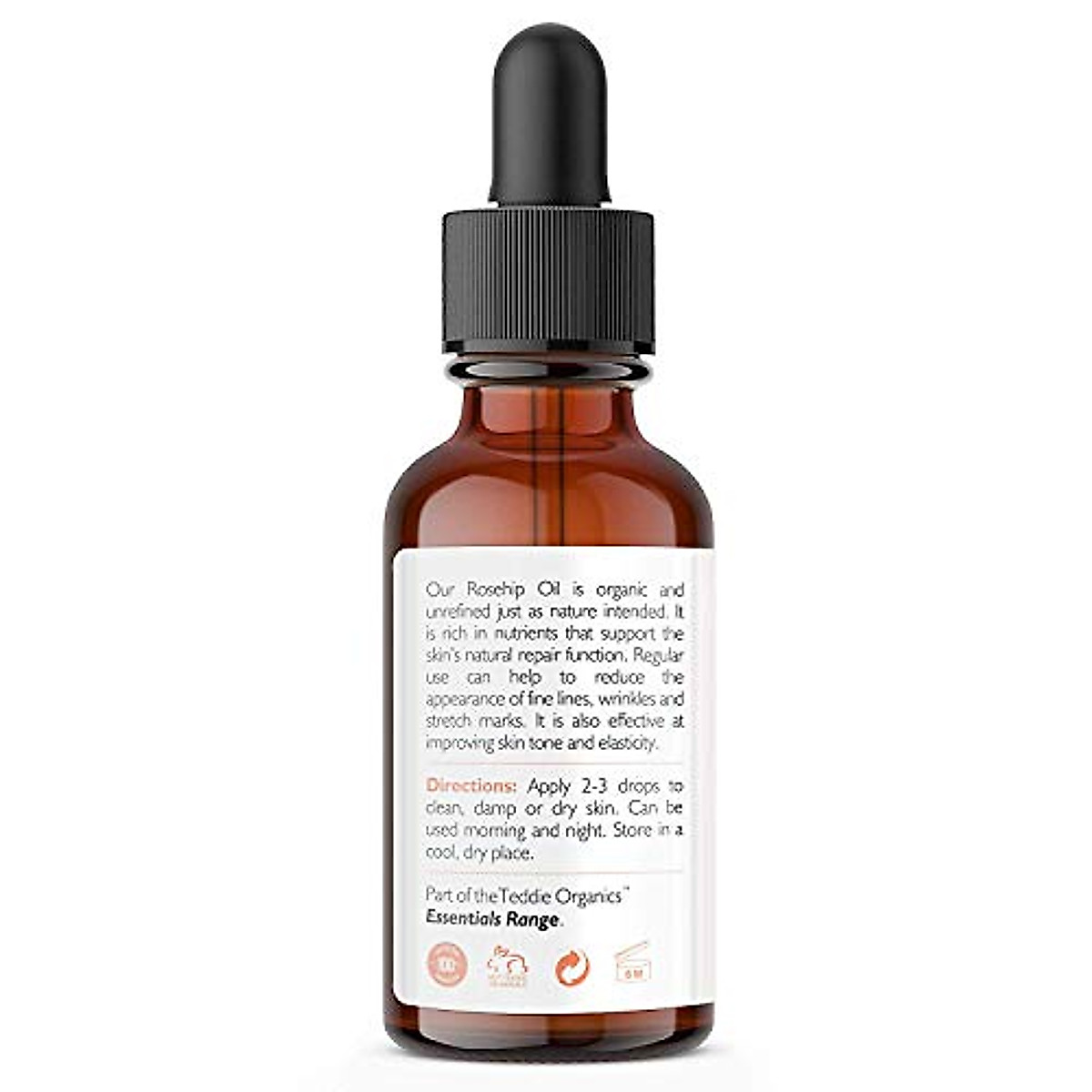Teddie Organics Rosehip Seed Oil for Face, Hair and Skin 1oz, Pure Rose Hip Oil (Works as a Carrier and Facial Oil)