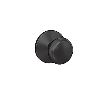 Schlage Custom FC172 PLY 622 KIN Plymouth Non-Turning Knob with Kinsler Trim, Matte Black