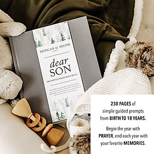 Duncan & Stone Baby Memory Book, Grey, 230 Pages, Prompted Journal for 18 Years