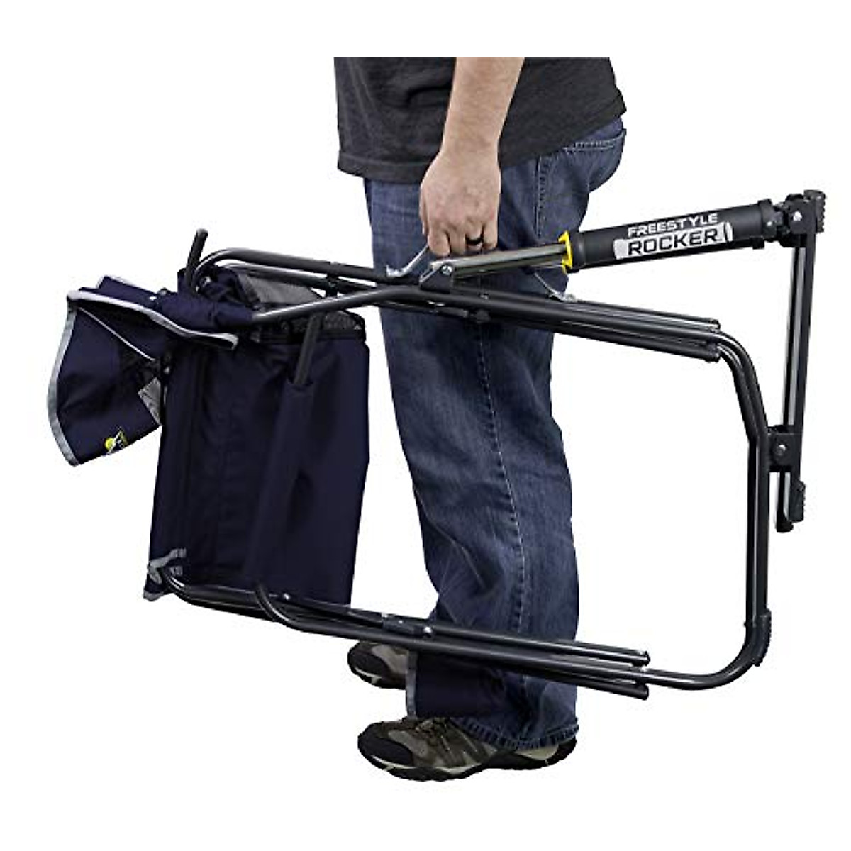 GCI Outdoor Freestyle Rocker Portable Rocking Chair & Outdoor Camping Chair, Indigo Blue