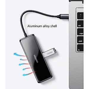 Port Expander USB C Hub Adapter 6 in 1 USB C to HDMI Adapter with 4K HDMI, 3 USB 3.0, SD/TF Card Reader for Type C Devices USB Splitter
