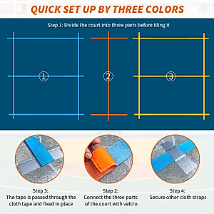 Portable Pickleball Court Lines,Pickleball Court Marking Kit with Tape Lines for Indoor and Outdoor Courts - Includes Pickleball Markers and Tape