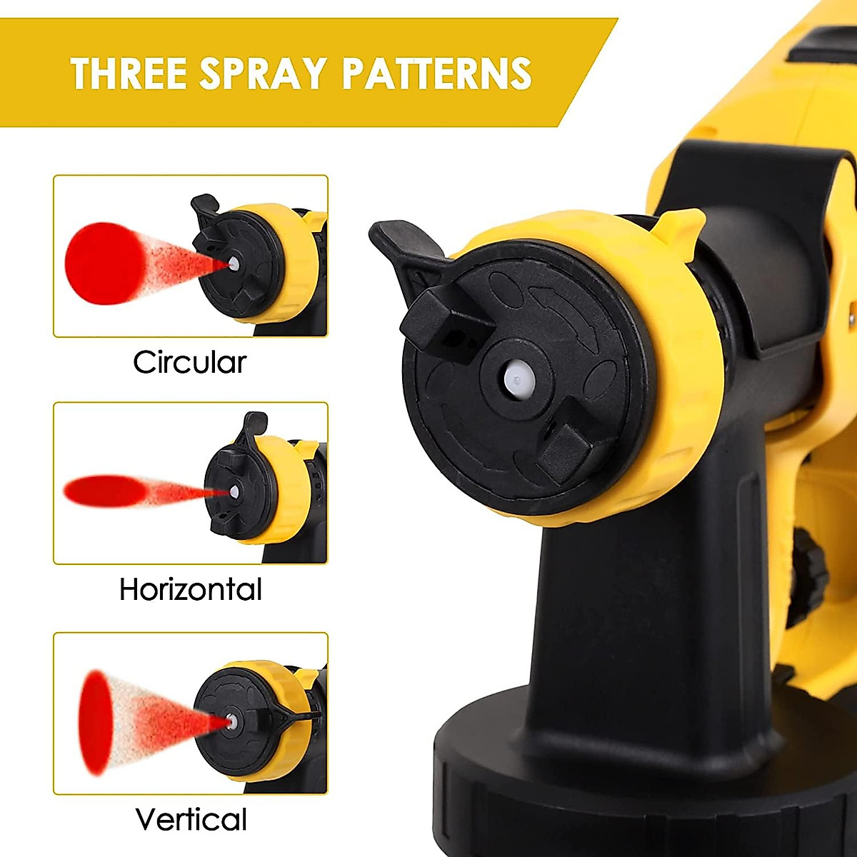 Brushless HVLP Paint Sprayer Compatible with 20v Battery, 1200ML Cordless Paint Sprayer Handheld Paint Spray Gun for Furniture, Fence, Walls, Door, Garden Chairs (Tool Only)