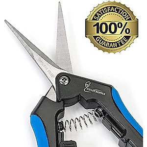 Hydroponic 2Pack Microtip Straight blade/Curved Blade Flower Leaf Trimmer Pruning Shears by Yieldcropper