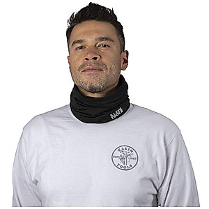 Klein Tools 60455 Neck and Face Warming Band, Gaiter/Balaclava Made of Breathable Fleece Fabric for Warmth, Black