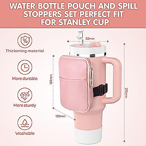 8PCS Water Bottle Pouch for Stanley Cup Fanny Pack Accessories Spill Leak Proof Stopper Set for Stanley 2.0 40oz/30oz,Gym Accessories for Women Tumbler Accessories Running Water Bottle Handheld Caddy