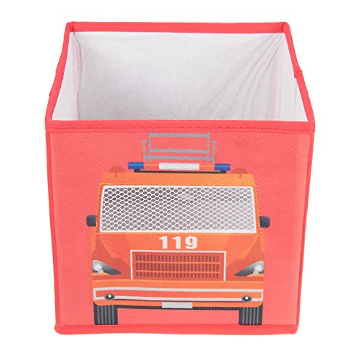 Clever Creations Collapsible Storage Organizer, Perfect Vehicle Themed Toy Chest for Storing Books, Shoes, Games and More, Fire Truck