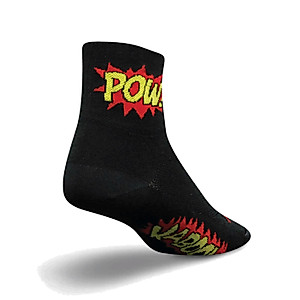 SockGuy Men's Boom Pow Socks, Black, Sock Size:10-13/Shoe Size: 6-12