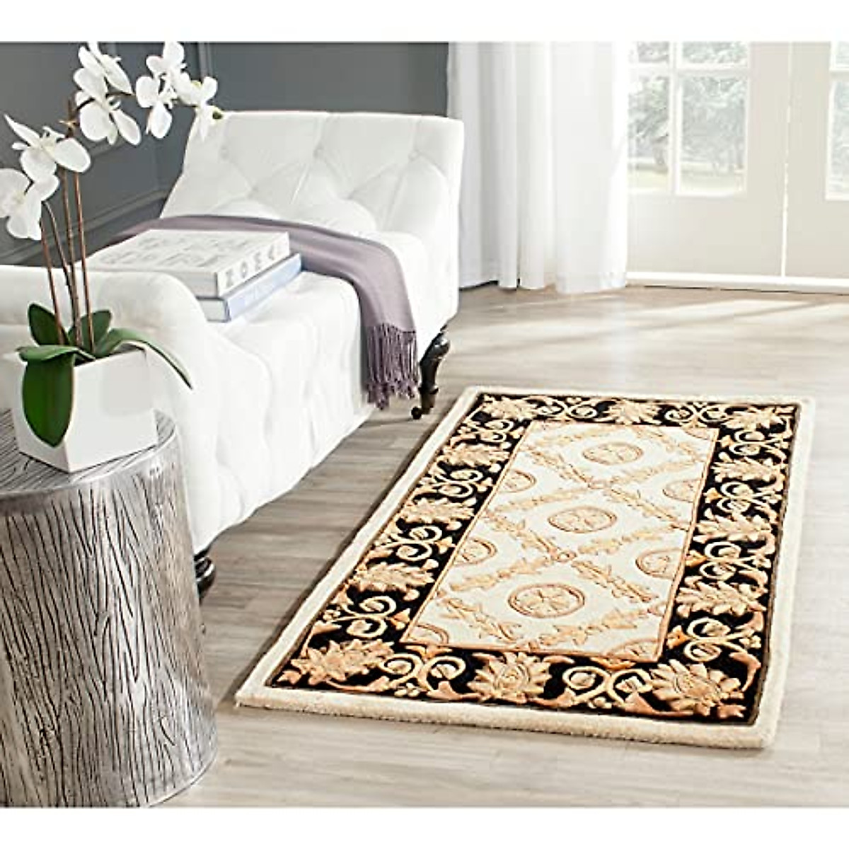 Safavieh Naples Collection 2' x 3' Burgundy/Black NA521B Handmade Traditional Premium Wool Accent Rug