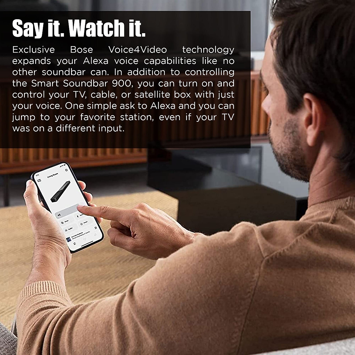 Bose Smart Soundbar 900 Dolby Atmos with Alexa Built-In, Bluetooth connectivity - Black