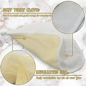 5 Pack Soft Weave Home Spa Bath Shower Exfoliating Massage Face Body Wash Cloths, Dual-Sided With Exfoliating Scrub and Soft Terry Cloth Towel