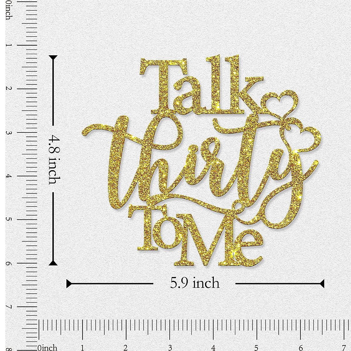 WeBenison Talk Thirty to Me Cake Topper Happy 30th Birthday Cake Supplies Dirty Thirty Birthday Party Decorations Gold Glitter