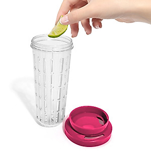 CampTeck U4277 Pink 1 Litre 1000 ml Infusion Bottle (BPA Free Tritan Plastic) Fruit Infuser Bottle with Leak-Proof Lid & Carry Handle