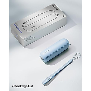 Gaiatop Portable Handheld Fan, Foldable Small Fan, Mini Hand Held Fan with USB Rechargeable 2000mAh Battery, Eyelash Fan for Girls, Travel For Women, Outdoor (Sky Blue)