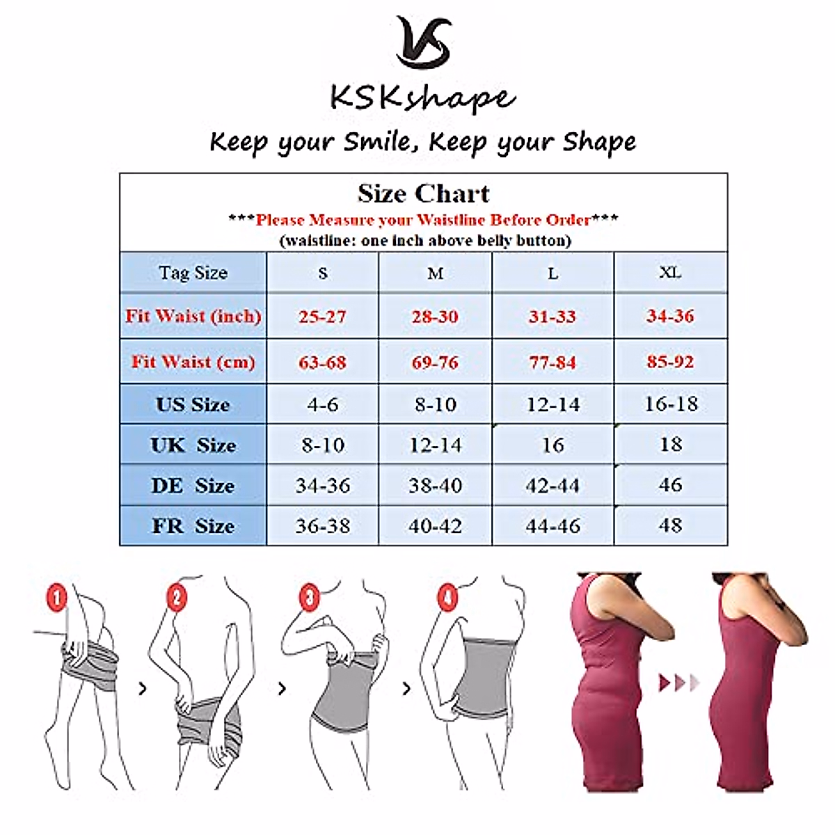 KSKshape Waist Trainer Shapewear For Weight loss Tummy Control Body Shaper Breathable Waist Cincher,Black,XL/XXL(Fits Waist 29-32inch)