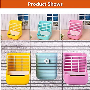 Rabbit Feeder Bunny Guinea Pig Hay Feeder, Hay Food Bin Feeder, Hay and Food Feeder Bowls Manger Rack for Rabbit Guinea Pig Chinchilla (White+)