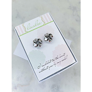 Silver Knot Earrings Knot Jewelry Stud Earrings Post Earrings Bridesmaid Card Gift Tie the Knot Card Wedding Jewelry