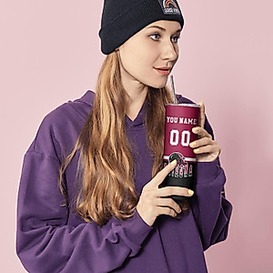 20oz Football City Customs stainless steel Insulated tumbler with Lid and Straws, Personalized football gifts for fans, Travel Cup Adds Your Name and Number