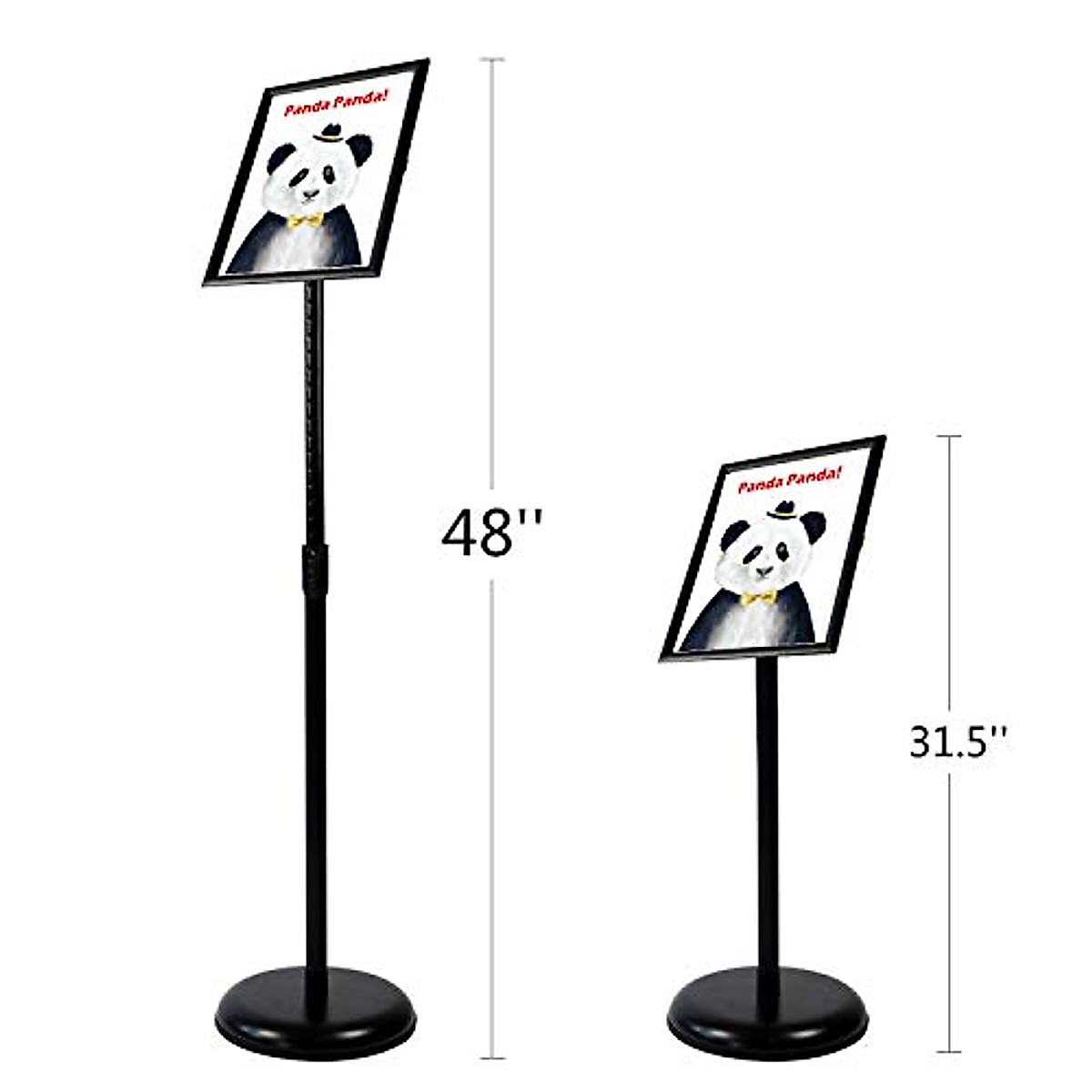AltraTech Adjustable Sign Holder 2 Pack Aluminum 8.5” X 11” Lobby Sign Snap-Open Frame Sign Holder Stand With Both Vertical And Horizontal View For Store Display, Exhibition (Black