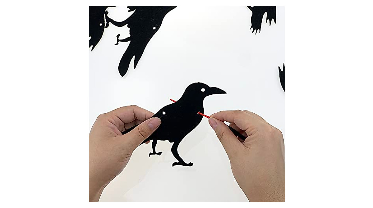 Spooky Black Felt Crow Garland for Halloween & Parties