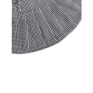 Sasaerucure Kids Toddler Baby Girl Outfit Knitted Long Puff Sleeve Sweater Tops with Houndstooth Skirt 2pcs Winter Spring Clothes Set (Black, 6-7 Years)