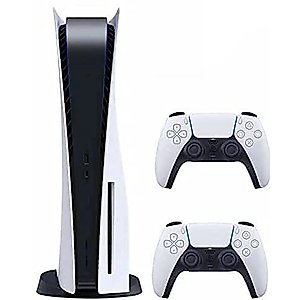 Playstation 5 Disc Version PS5 Console - Additional Controller, 4K-TV Gaming, 16GB GDDR6 RAM, 8K Output, WiFi 6. Ultra-High Speed 825GB SSD - U Deal (Renewed)