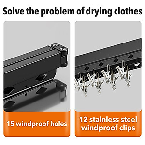 LIENAHU Suction Cup Drying Rack,Drying Rack Clothing,Clothes Drying Rack Wall Mounted,Laundry Drying Rack,Foldable,Collapsible,Retractable,with Clips